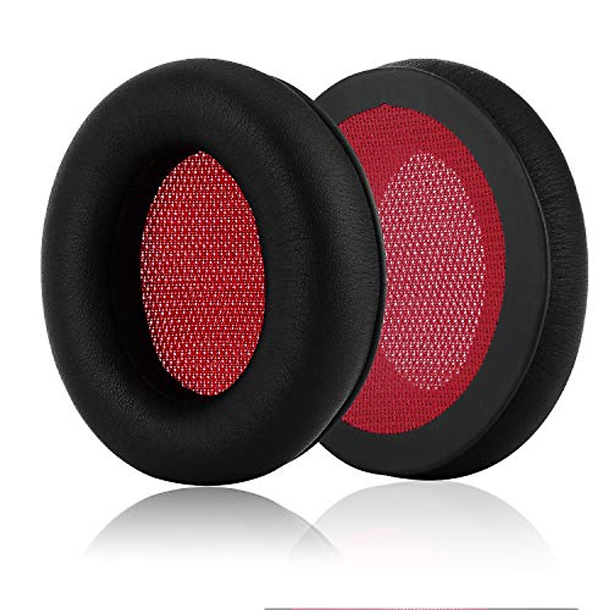 Jecobb Listen Earpads Replacement Ear Cushion Pads with Protein Leather and Memory Foam for Focal Listen Wireless Over Ear Headphones ONLY (NOT FIT Focal Other Series) (Black/Red)