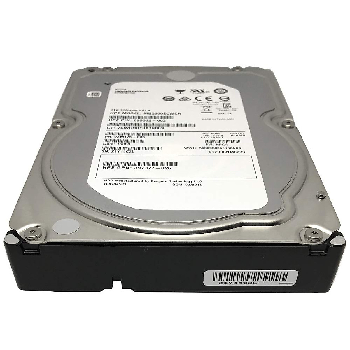 HP / Seagate Constellation ES 2TB 7200RPM 128MB Cache SATA 6Gb/s 3.5inch Internal Enterprise Hard Drive - ST2000NM0033 (Renewed)