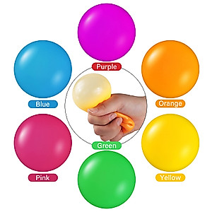 12 Pieces Glow in The Dark Ceiling Sticky Balls That Stick to The Ceiling Ball Luminous Balls Glowing Sticky Wall Ball Stress Relief Relax Toy for Teen Kid Adult (Mixed Colors,2.5 Inch)
