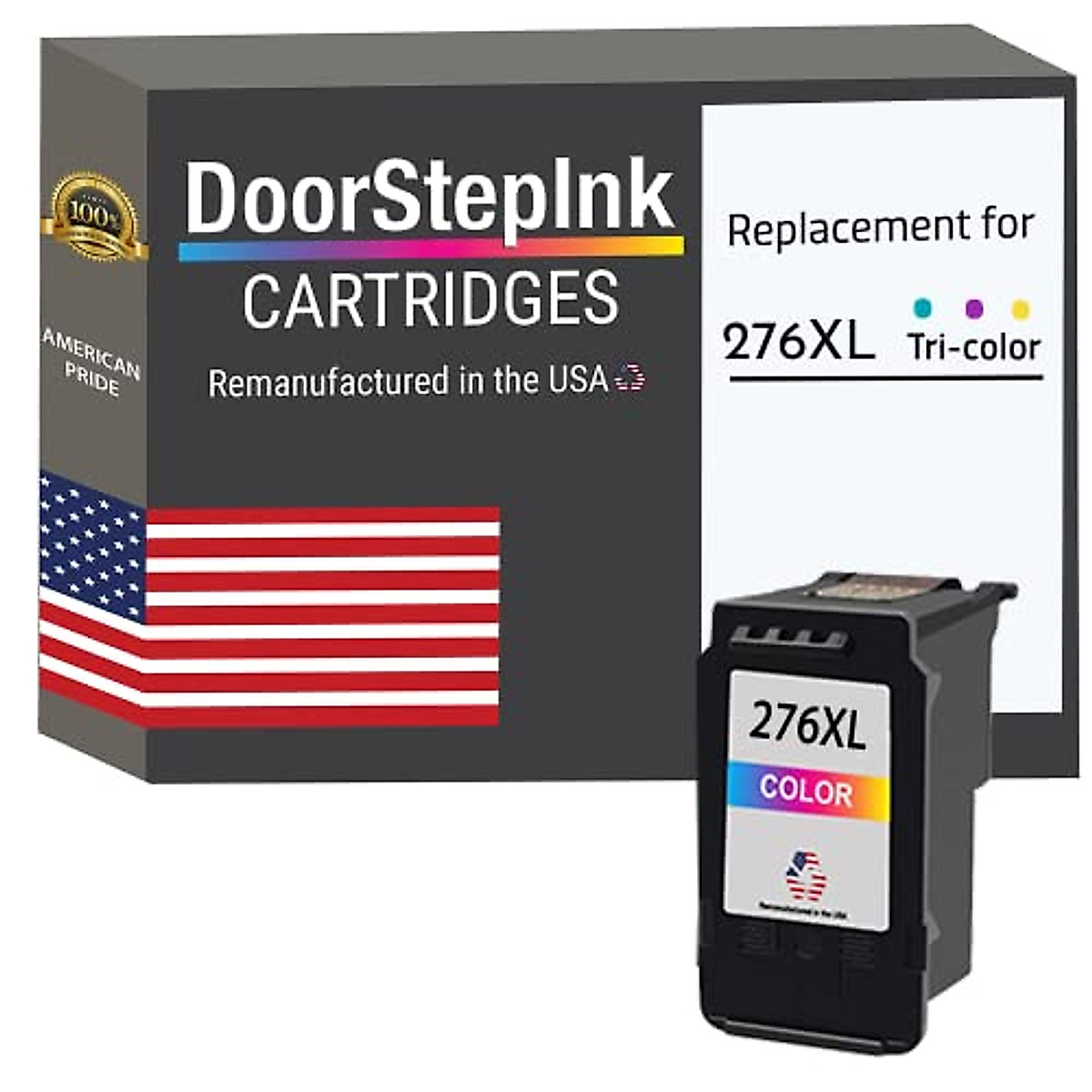 DoorStepInk Remanufactured in The USA Ink Cartridges for Canon 276XL, CL-276XL Color