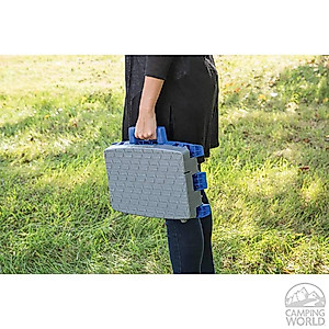 Cosco 11903BGR1E One-Step Folding Step Stool, 300 lb, 8 1/2" Working Height, Blue/Gray