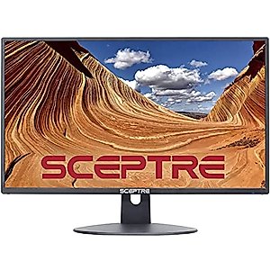 Sceptre 24" Professional Thin 75Hz 1080p LED Monitor 2x HDMI VGA Build-in Speakers, Machine Black (E248W-19203R Series)