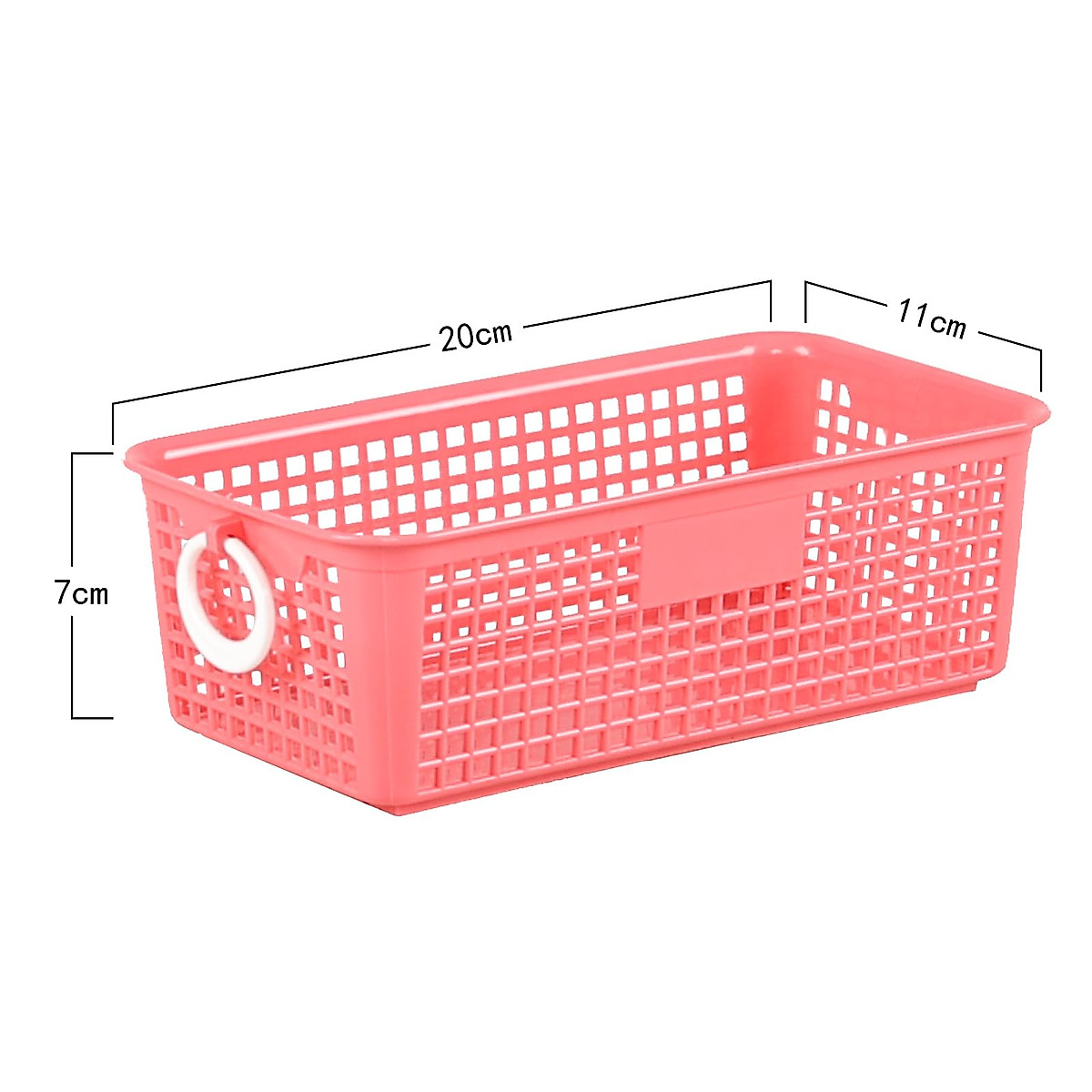 Haodehen 12 Packs Plastic Storage Baskets with Handle, Small Plastic Desktop Organizer Bins