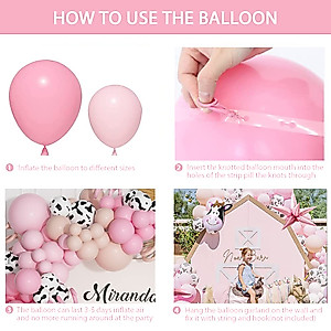 Cow Balloons Garland Arch Kit With Pink Double-Layer Nude Cow Print Balloon Animal Balloon Farm Cow Birthday Party Baby Shower Birthday Party Decorations