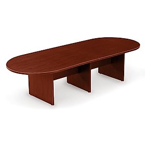 NBF 10L Conference Tables with Eight Seats - Laminate Conference Room Tables - Durable Office Meeting Table - Training Tables for Brainstorming Collaboration Sessions (48"D x 120"W x 29.5"H, Mahogany)