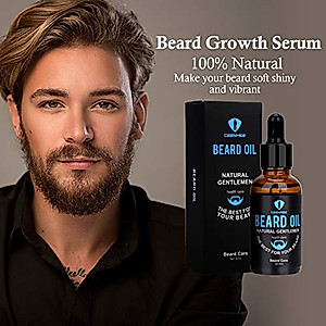 Beard Grooming Kit with Beard Oil Beard Wash Beard Balm Beard Growth Serum Unique Gifts Beard Growth Kit for Boyfriend