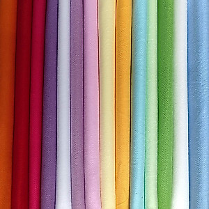 Qililandiy 14pcs Twill Solid Cotton Fabric for Sewing Fat Quarters Fabric Bundles for DIY Quilting 18x22inches (46x56cm)