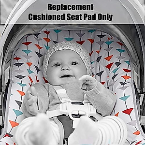 Replacement Part for Fisher-Price On The Go Baby Swing - GKH41 ~ Replacement Cushioned Seat Pad ~ Blue, Orange, White and Gray Pattern