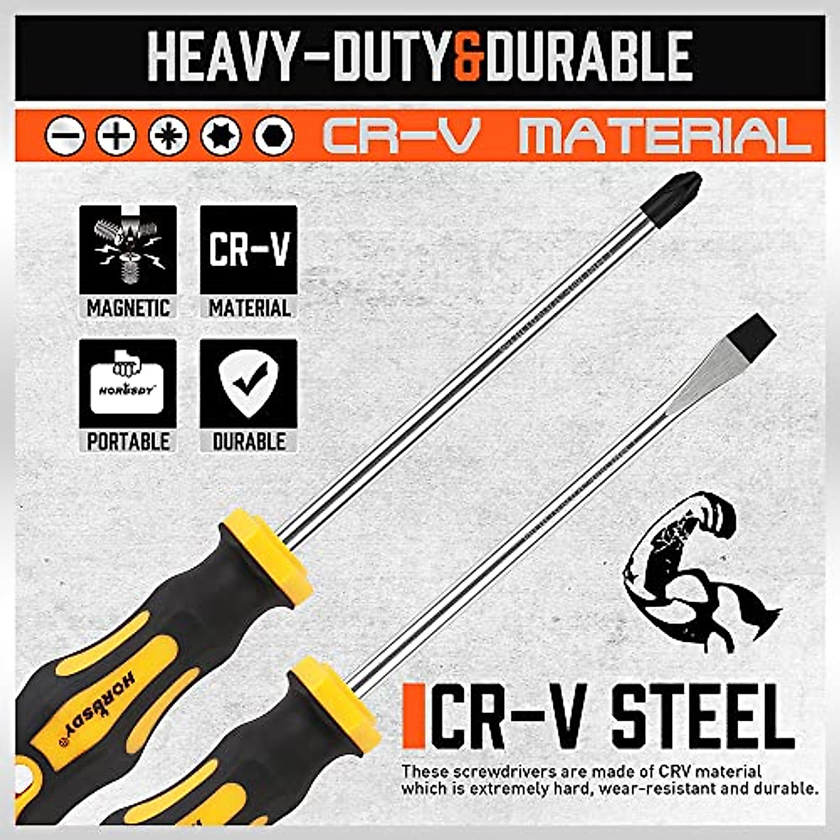 HORUSDY 43-piece Screwdriver Set, Include Phillips, Slotted, Pozidriv, Hex, Torx, and Magnetizer demagnetizer Precision Screwdriver Set for Tools for Men