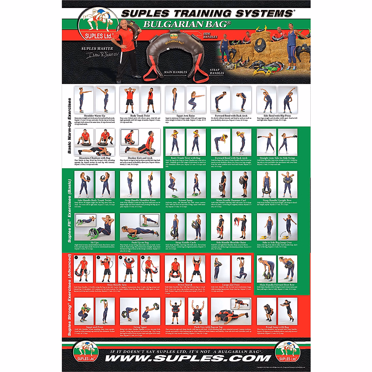 Bulgarian Bag Suples Original - Genuine Leather Size XXL (75 lb.) (Fitness, Wrestling, Judo, Grappling, Functional Training, MMA, Sandbag), Brown