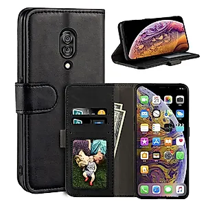 MILEGAO Case for Lenovo Z5 Pro, Magnetic PU Leather Wallet-Style Business Phone Case,Fashion Flip Case with Card Slot and Kickstand for Lenovo Z5 Pro GT 6.39 inches-Black