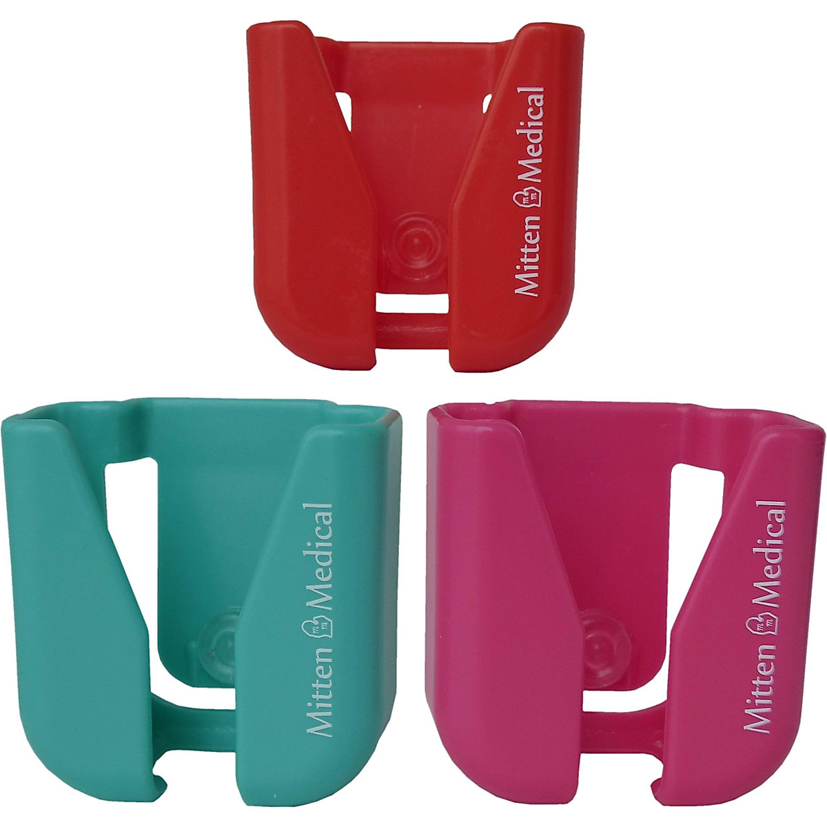 Three Mitten Medical Professional Stethoscope Holders with Scrub-Lock (TM) [One of Each Color]