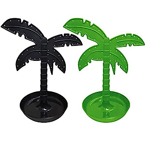 1 Jewelry Palm Tree Stand Holder Organizer Display Stud Earrings Necklace Rings, Black