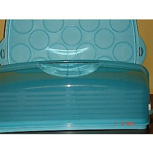 Tupperware Rectangular Cake or Cupcake Taker- Carribean Blue