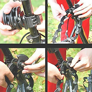 EVTSCAN Anti Theft Hamburg Bicycle Folding Lock Collapsible Metal Chain Cable Safety Lock with 3 Keys for Electric Bike & Mountain Bike