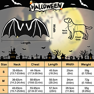 Newthinking Halloween Dog Bat Costume, Cat Bat Wings Costume, Pet Halloween Costumes, Skeleton Bone Bat Wing Apparel Accessories for Kitten Puppies