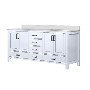 Bell+Modern Big Sur 72 in. W x 22 in. D White Double Bath Vanity and White Quartz Top