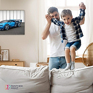 Panther Print, Large Canvas Wall Art, Car Design, Bugatti Vision Gran Turismo Hypercar, Prints for Special Occasions (76x51cm)