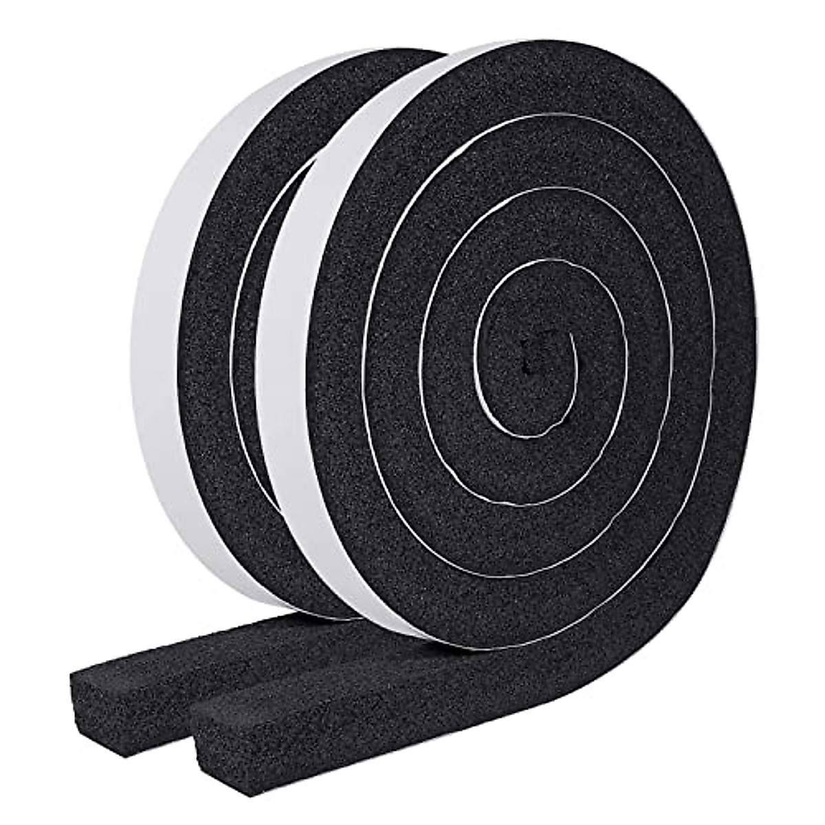 MAGZO Adhesive Foam Weather Stripping 1 Inch W X 1 Inch T, Thick Window Air Conditioner Sealer Open Cell High Resilience, Total Length 13 Feet (6.5ft x 2 Rolls)