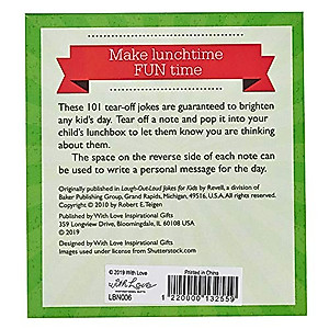101 Tear-Off Lunchbox Notes with Laugh-Out-Loud Jokes for Kids, Funny Inspirational Encouragement for Kids, Space to Write Personal Message