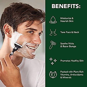 Aloe Vera After Shave & Body Gel | 99.75% Organic | Natural Anti-Aging Formula to Hydrate, Soothe & Repair Dry Skin, Irritation, Redness & Prevents Razor Burn - 8oz, By Green Leaf Naturals