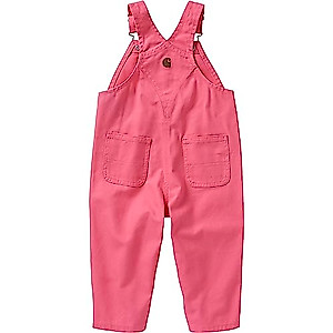 Carhartt baby girls Bib (Lined and Unlined) Overalls, Carhartt Pink Lemonade, 18 Months US