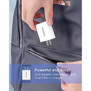 USB C Charger Block, 40W Dual Port USBC Wall Charger Plug PD Power Adapter Type C Fast Charging Brick Cube for iPhone 15/14/13/12/11/Pro Max/Plus/XS, Watch 8/7, iPad, Samsung, Google Pixel 7/6