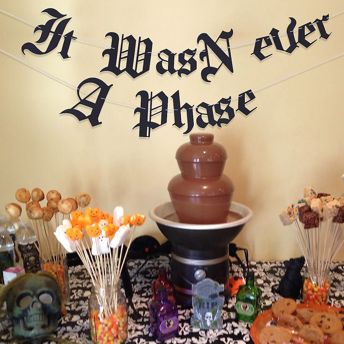 Gothic Letter It Was Never A Phase Banner, Old English Emo Garland, Emo Party, Emo Night Decor, Emo Birthday Banner, 30th Birthday Banner, Funeral Birthday Banner for 20th 30th 40th Birthday