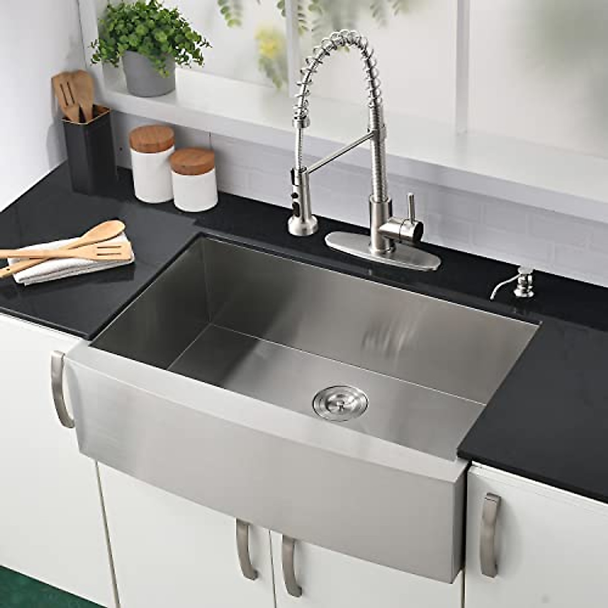 33 Inch Farmhouse Sink Stainless Steel - 33 inch Apron Front Farmhouse Sink Kitchen Sink Single Bowl 16 Gauge Stainless Steel Farm Sink