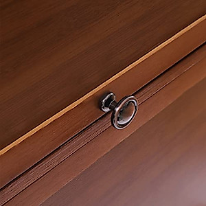 HAPPCUCOE 10-Tier Bamboo Shoes Rack Organizer Shoe Storage Cabinet Freestanding Shoe Rack with Doors for Entryway Office Living Room Bedroom Brown