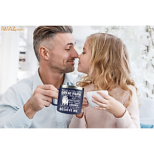 Father's Day Papa Gifts from Daughter, Son, Kids - Papa Birthday Gift - Gifts for Grandpa from Grandchildren - Dad Birthday, Fathers Day - Great papa Insulated Stainless Steel Mug 14oz Navy