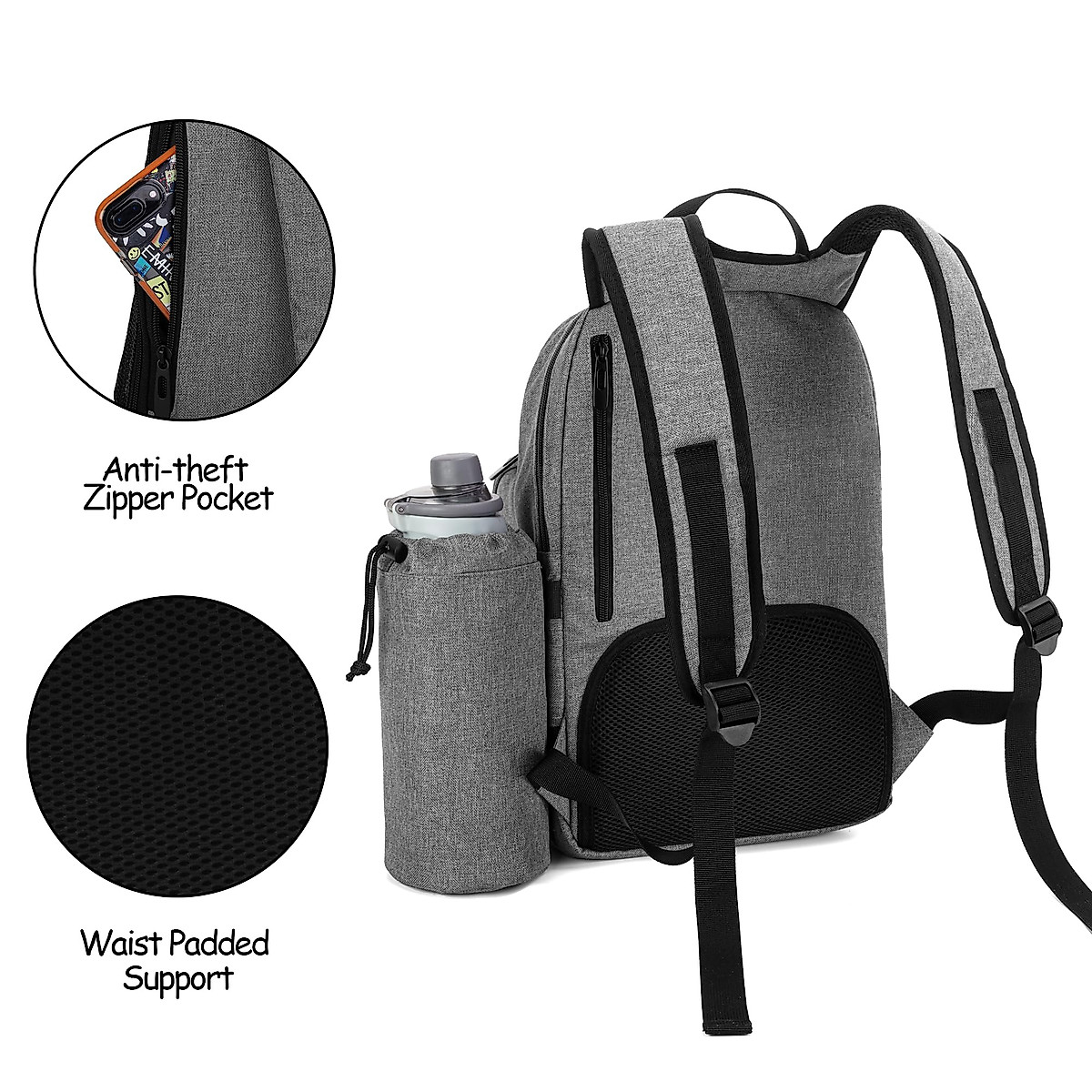 CURMIO Portable Oxygen Concentrator Backpack, POC Carrying Bag Compatible for Inogen, OxyGo and Caire Units, Bag Only, Gray (Patent Pending)