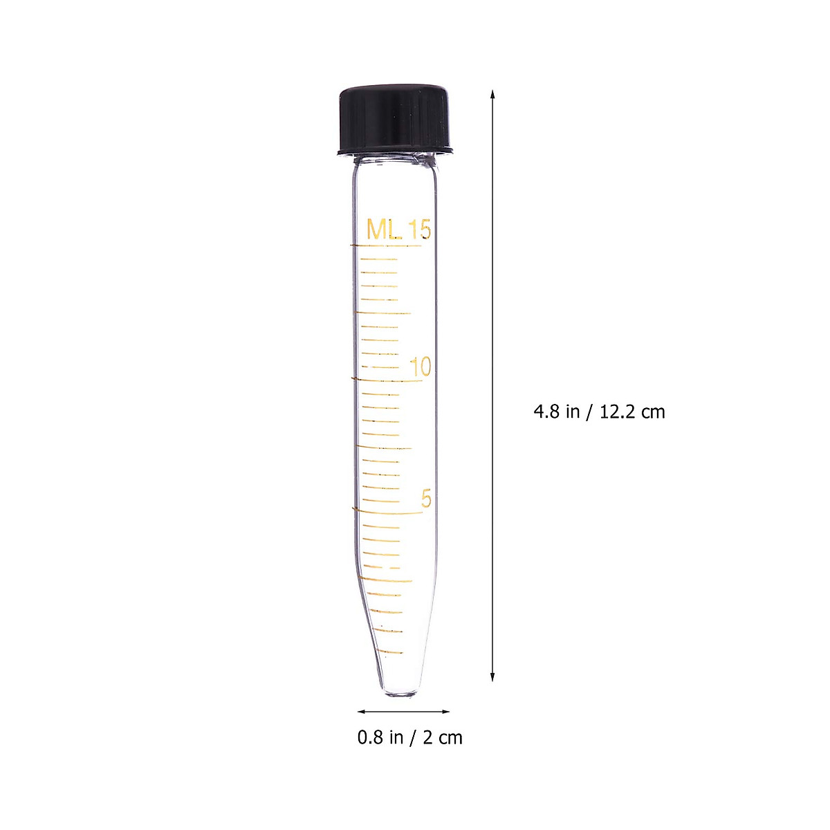 ULTECHNOVO 10pcs Conical Centrifuge Tubes 15ml Glass Test Tubes with Screw Cap for Laboratory Non - pyrogenic DNase/RNase - Free Human DNA - Free