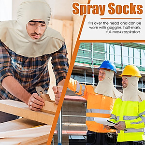 Hercicy 24 Pcs Spray Socks Painters Mask Hair Sock Unisex Adult Head Covering Painting Mask Soft Cotton Stretch Hood Mask for Paint (Nude)