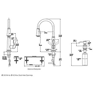 Pfister Ashfield 1-Handle Pull-Down Kitchen Faucet with Soap Dispenser, Brushed Nickel