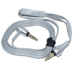 Saipomor MDR-X10 Headphone Replacement Aux Flat Cable with Inline Mic and Volume Control for Sony MDR-XB920 MDR-X910 Headphones (Grey)