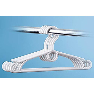 Dream-Home Childrens Plastic Clothes Hangers - 12.6 inch - 360° Swivel Hook - SuperStrong Durable - Side Hooks for Spaghettis & Baby Dresses, Loop for Cascading or Kids Accessories - Set of 20 - White