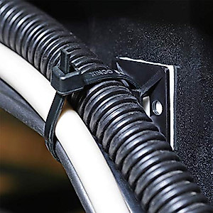XHF 3/4" Strong Back-Glue Self Adhesive Black Cable Zip Tie Mounts 100pcs with 8" Zip Ties, Screws, UV Protection Outdoor Sticky Wire Fasteners Cable Clips Management Anchors Organizer Holders Squares