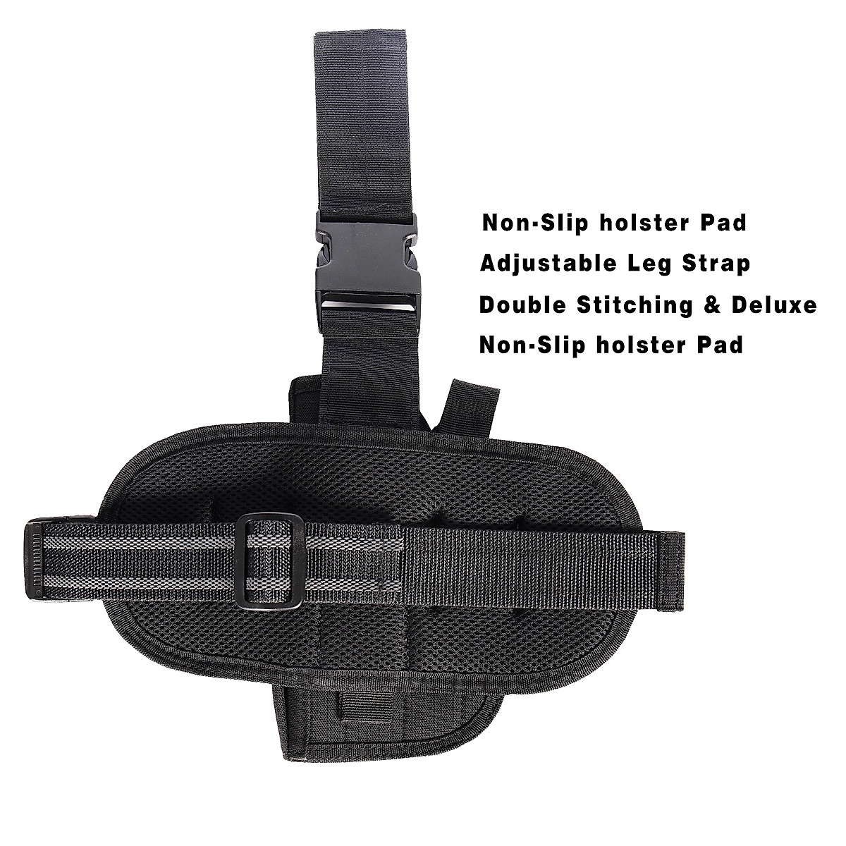 Drop Leg Holster Right Handed - Airsoft Holster with Magazine Pouch Thigh Pistol Gun Holster Tactical Adjustable,Suitable to Hold Full Size Mid Size and Compact Pistols. (Black)