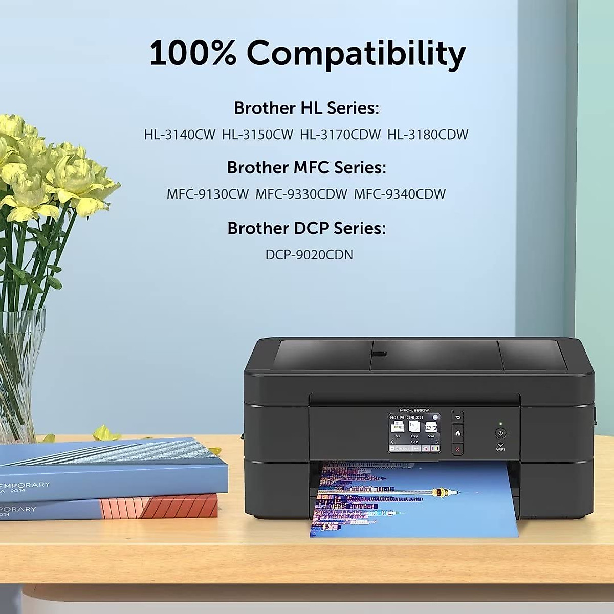 TN221 TN225 Toner Cartridge High Yield Replacement for Brother TN 221 TN 225 Compatible with MFC-9130CW HL-3170CDW HL-3140CW HL-3180CDW MFC-9330CDW (2 Black, 1 Cyan, 1 Magenta, 1 Yellow, 5 Pack)