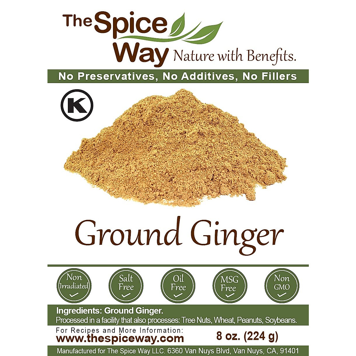 The Spice Way Ginger Powder- (8 oz) a pure dry ground powdered root