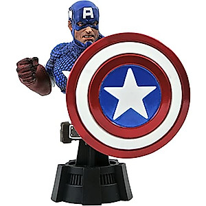 Diamond Select Toys Marvel Comics: Captain America 1:7 Scale Resin Bust, Multicolor, 6 inches