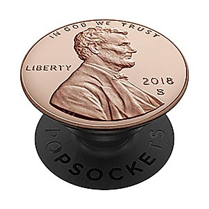 Lincoln Penny One Cent Coin Copper USA PopSockets PopGrip: Swappable Grip for Phones & Tablets