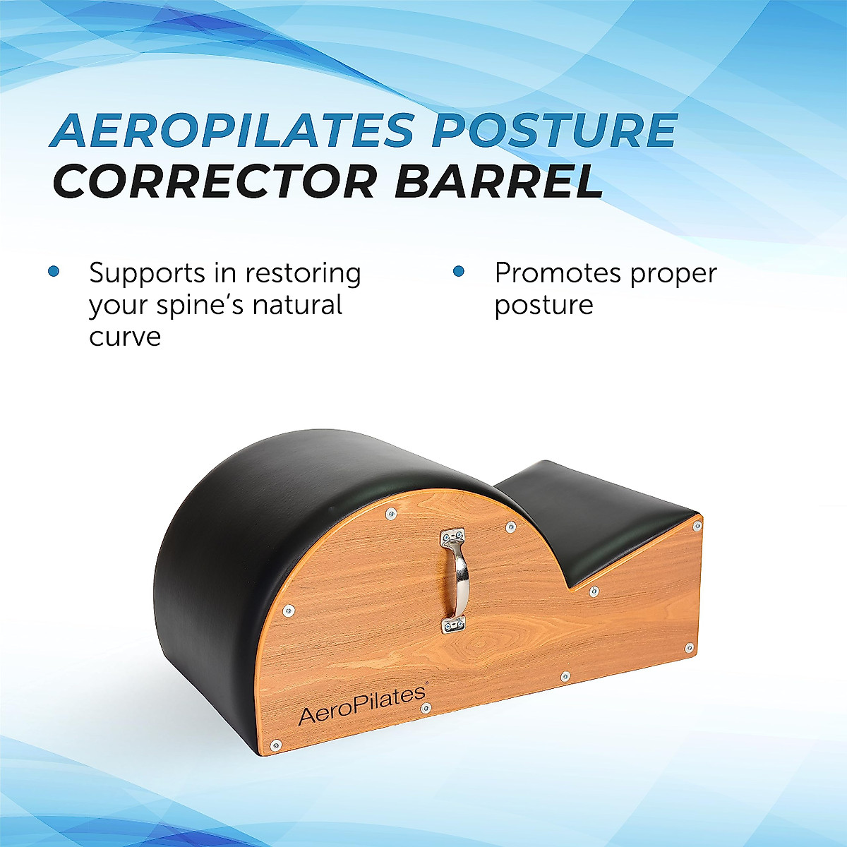 AeroPilates Posture Corrector Pilates Barrel - Home Pilates Back Stretcher - Pilates Strength Workout Machine for Home Gym - Up to 300 lbs Weight Capacity