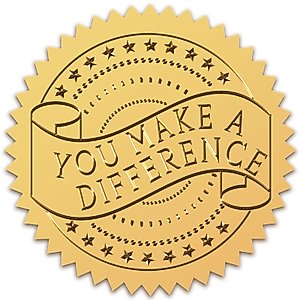 CRASPIRE 2" Embossed Certificate Seals You Make a Difference Self Adhesive Embossed Seals Gold Stickers 100pcs Medal Decoration Labels for Envelopes Diplomas Certificates Awards Graduation