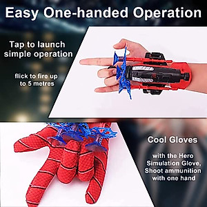 Spider Web Shooting Game, 2 Sets Spider Web Shooters for Kids Launcher Gloves Hero Movie Launcher with Wrist Toy Set Funny Decorate Children Wrist Toy Set Funny Educational