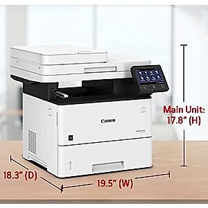 Canon imageCLASS D1620 All-in-One Wireless Monochrome Laser Printer, White - Print Scan Copy - 5" Touch Panel, 45 ppm, 600 x600 dpi, 8.5" x 14", Auto 2-Sided Printing, 50-Sheet ADF, Ethernet