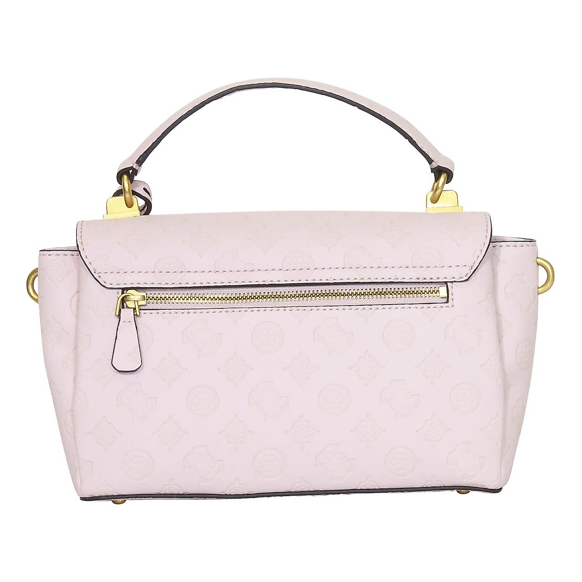 GUESS womens Zanelle Top Handle Flap, White Logo, one size US