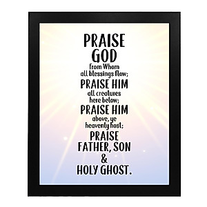 Praise God-Christian Wall Art, This Inspirational Hymn Music Christian Wall Decor Print Is A Classic Hymnal Wall Decorations for Living Room, Office Decorations, & Church Wall Decor! Unframed-8 x10"