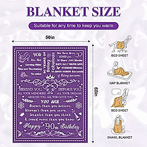 90th Birthday Gifts for Men, 90th Birthday Decorations Blanket for Men, Best 90th Birthday Gifts Ideas for Dad Grandpa Uncle, Soft Flannel Throw Blanket 90th Birthday Gifts for Her